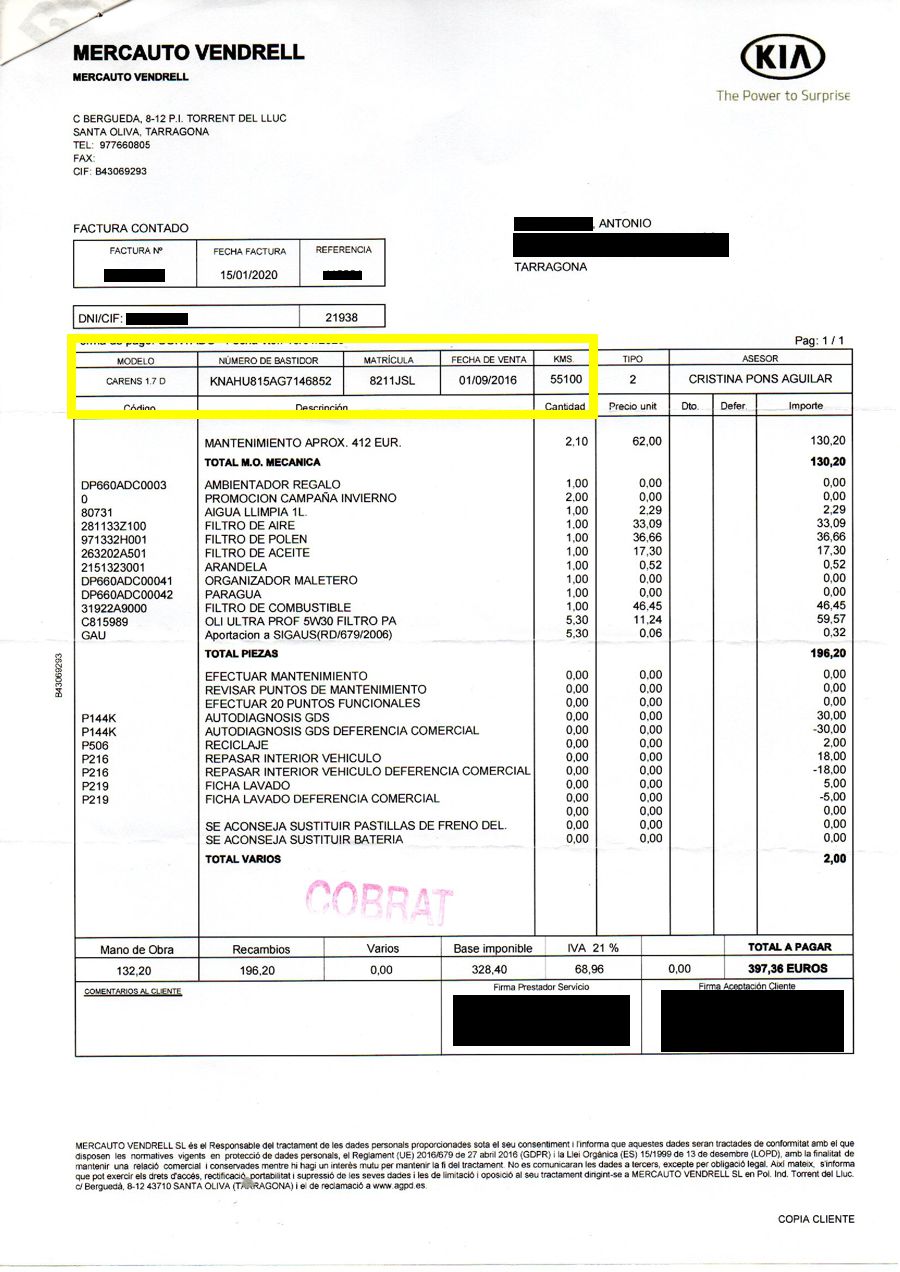 KIA Carens 1.7 CRDi 16V (115 CV) Drive Eco-Dynamics. 7 Plazas. Único Propietario. Pocos Kms ...